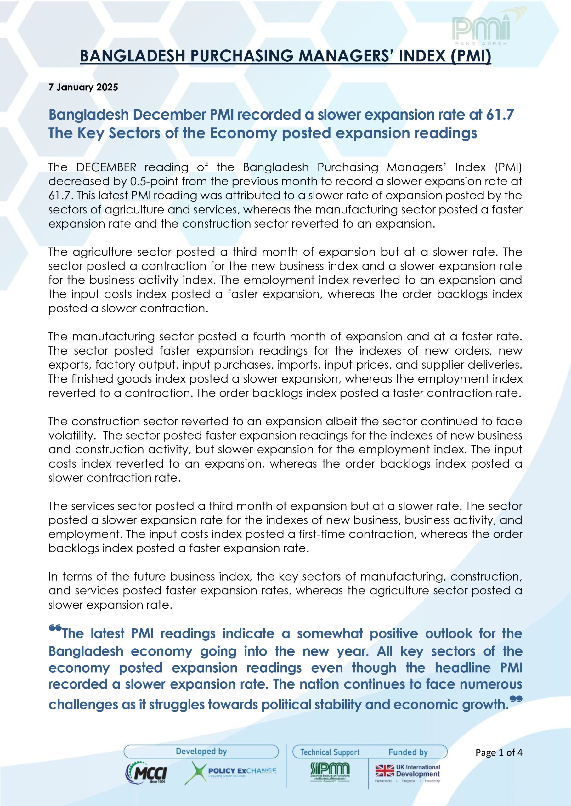 BANGLADESH PMI DECEMBER 2024 - Metropolitan Chamber of Commerce ...